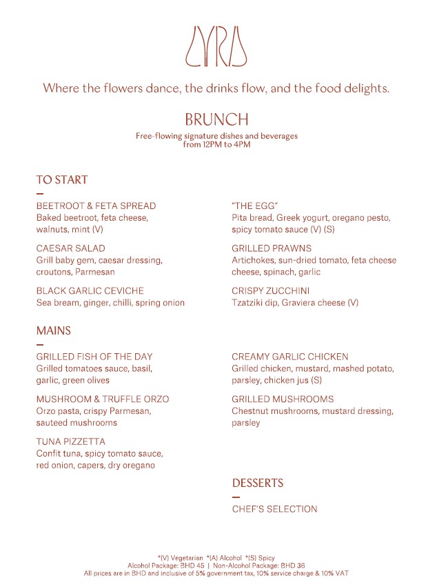 Food & Drink Menus - Lyra